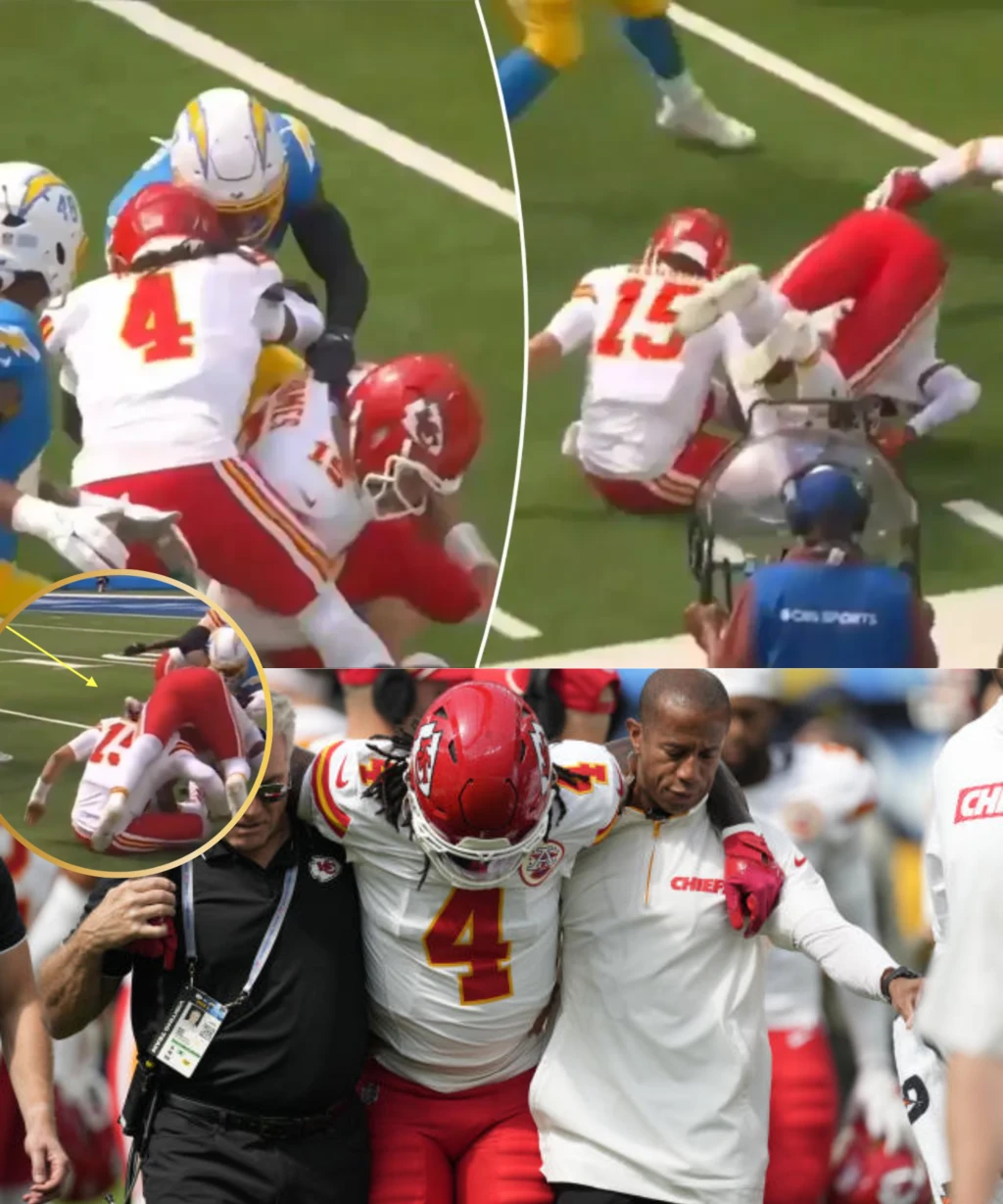 Patrick Mahomes Injures Rashee Rice (Carted Off) After Interception - News
