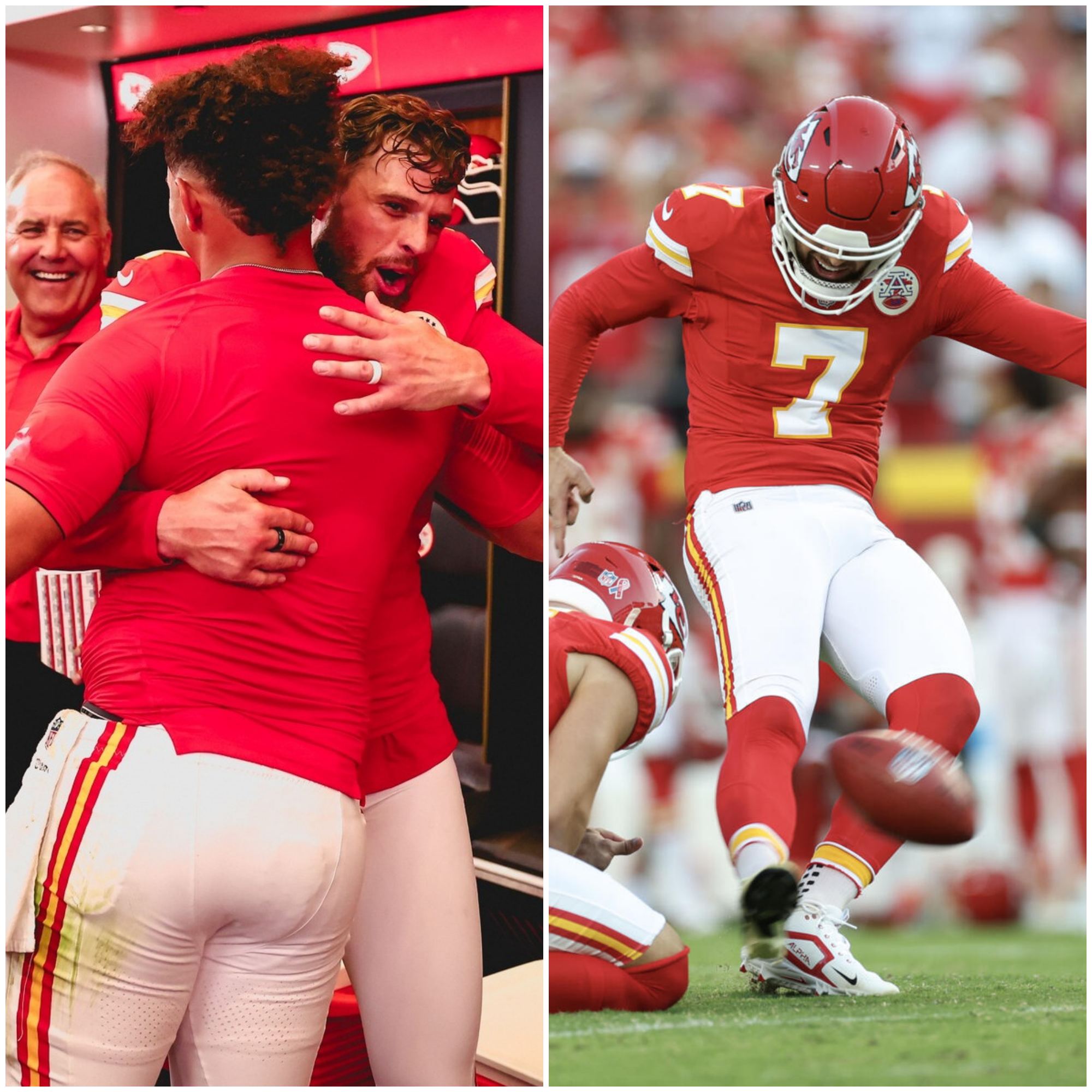 Chiefs quarterback Patrick Mahomes praises Harrison Butker with 4-word ...