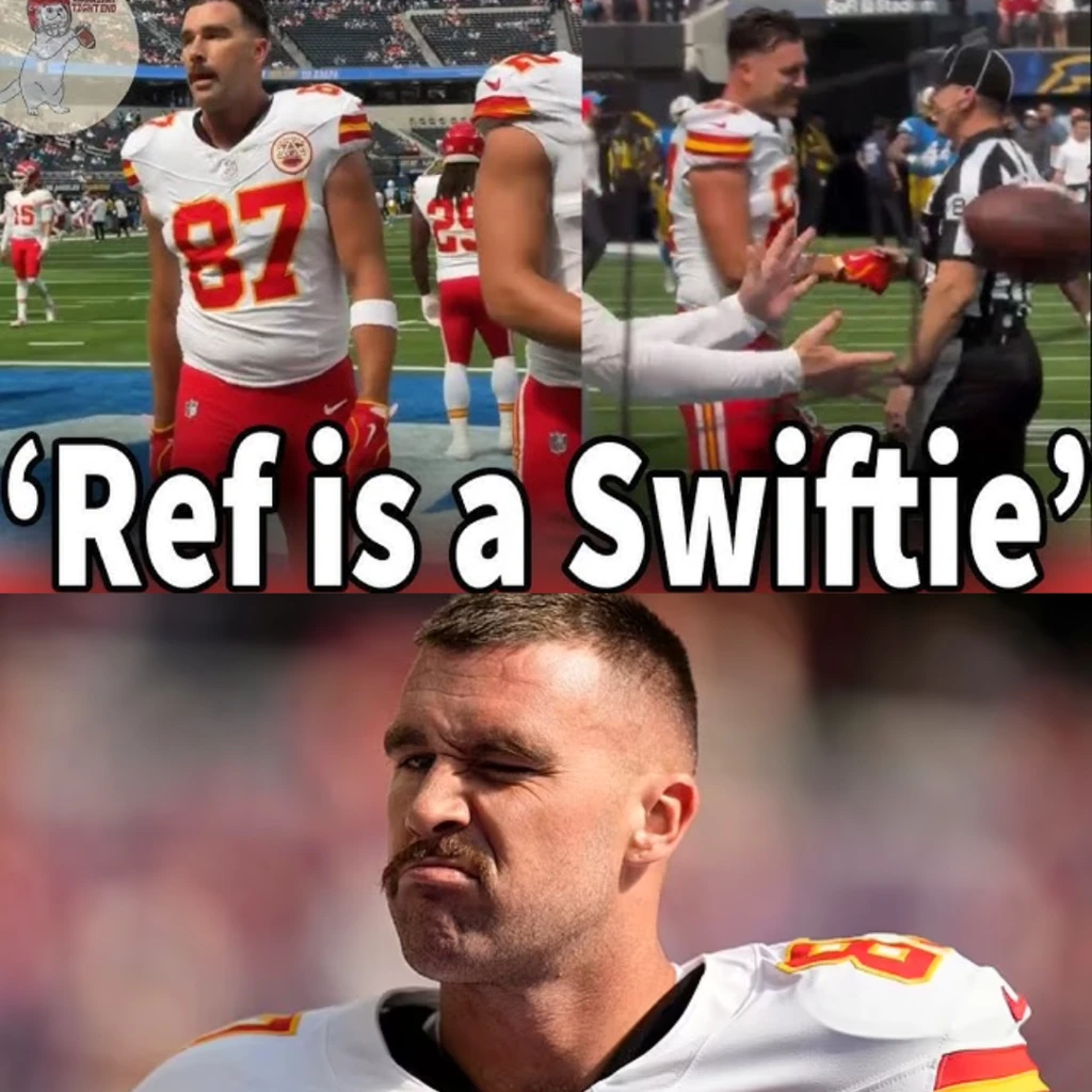 Ref interacts with Travis Kelce while he warms up at Sofi stadium - News