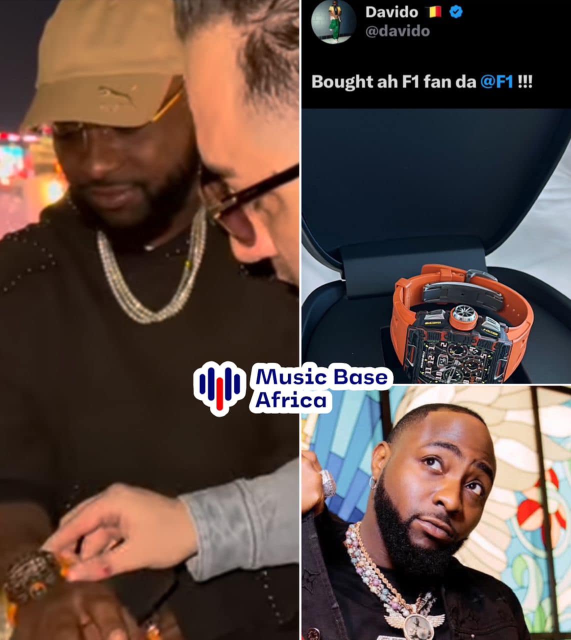 Davido Makes History with $415,000 Richard Mille RM 011 Watch - News