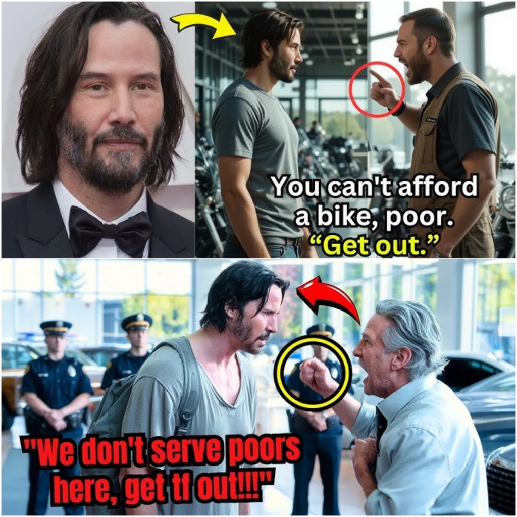 Keanu Reeves is kicked out with punch by the car dealership manager ...