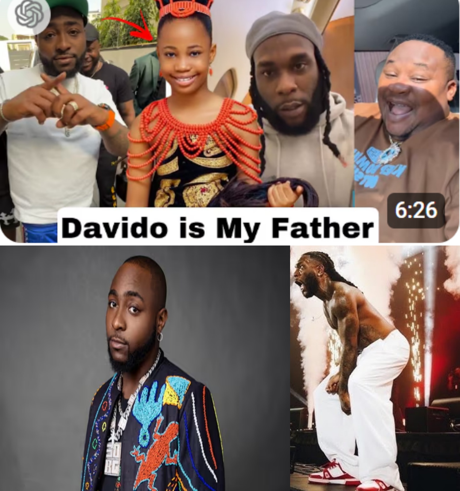 Claimed Davido First Daughter Join Cubana Chief Priest and Burna boy ...
