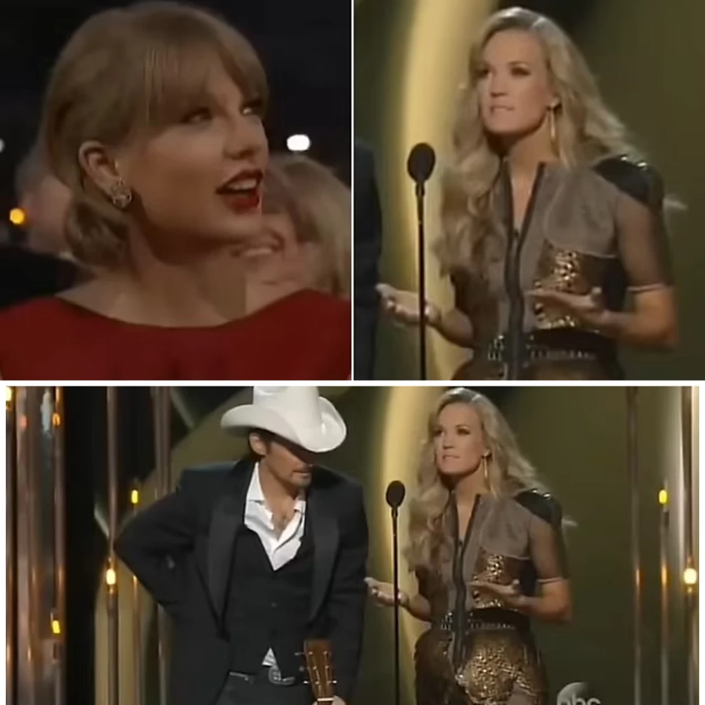 Taylor Swift's awkward reaction to Carrie Underwood's Obamacare skit ...