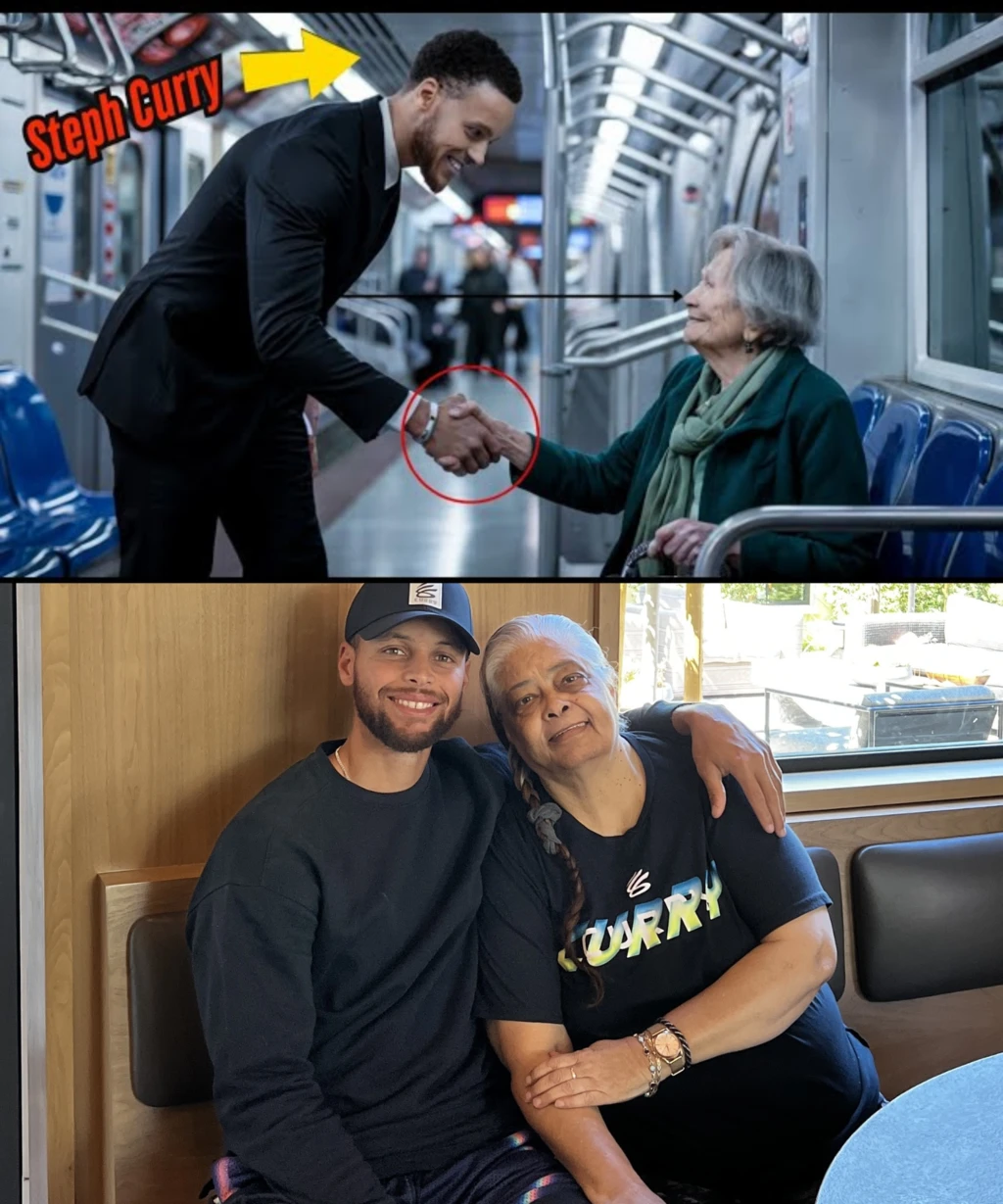 Steph Curry Gives Up His Seat To Elderly Woman, What Happens Next Will ...