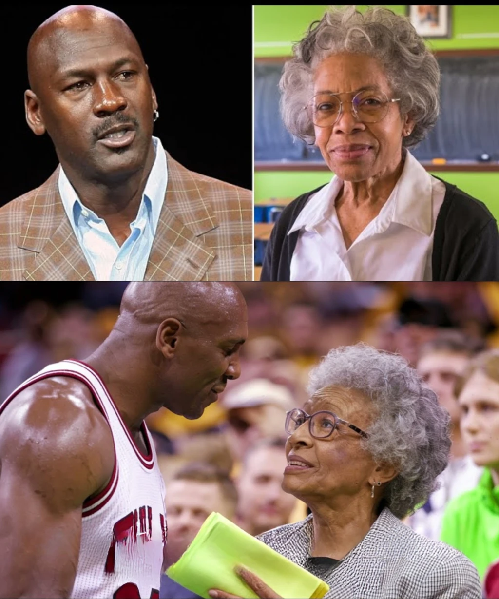 During Game Michael Jordan Spots His Old Teacher In The Crowd..His ...