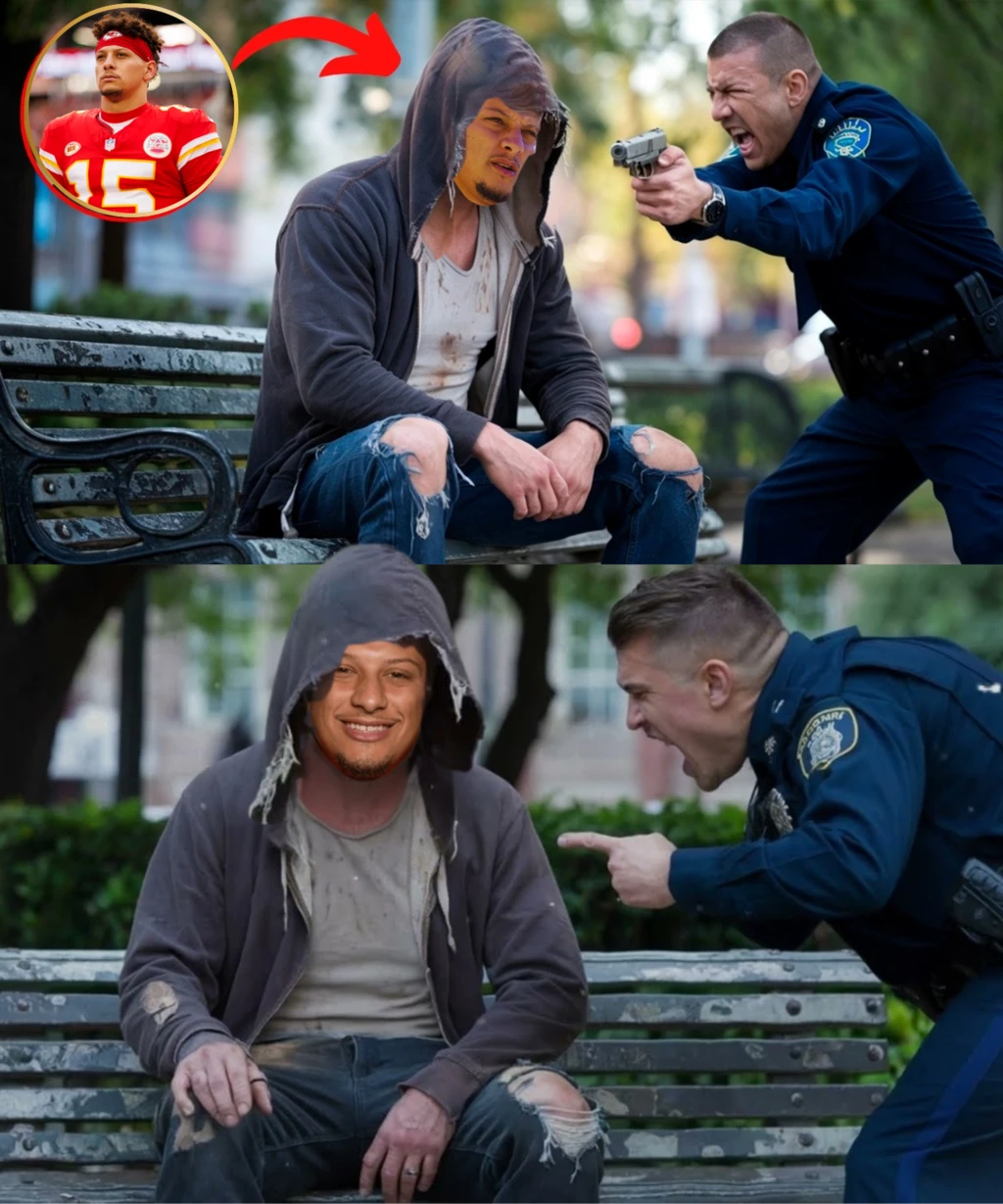 Patrick Mahomes Disguises Himself as a Homeless Man to Test the Police ...