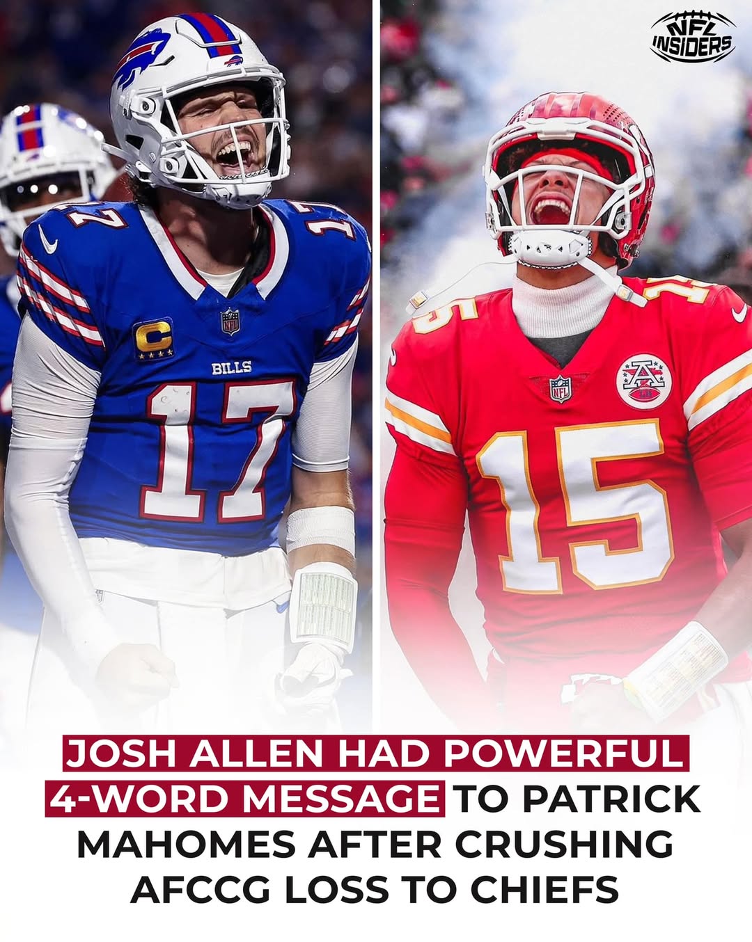Josh Allen’s Emotional 4-Word Message to Patrick Mahomes After Heartbreaking AFC Championship ...