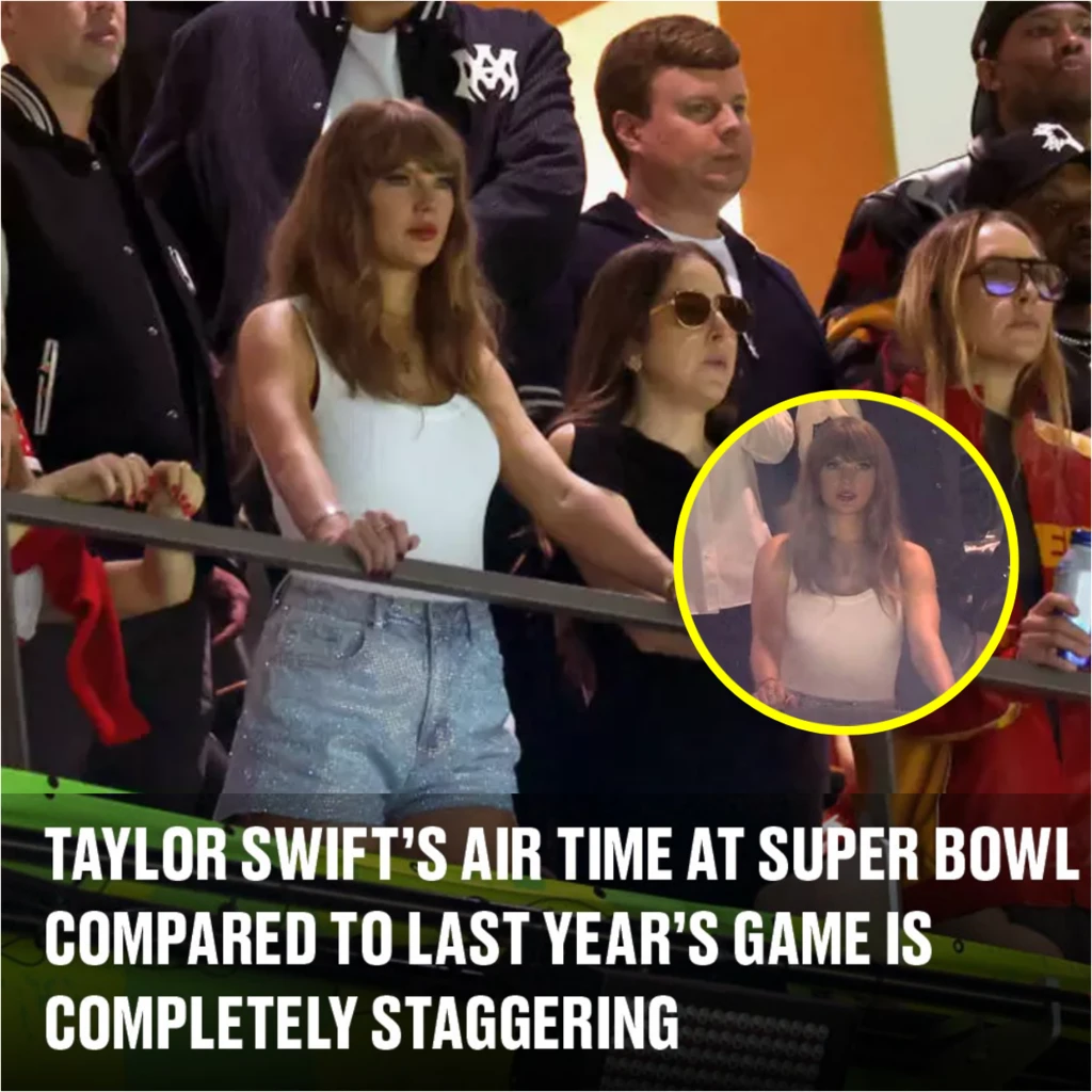 Taylor Swift’s air time at Super Bowl compared to last year’s game is ...
