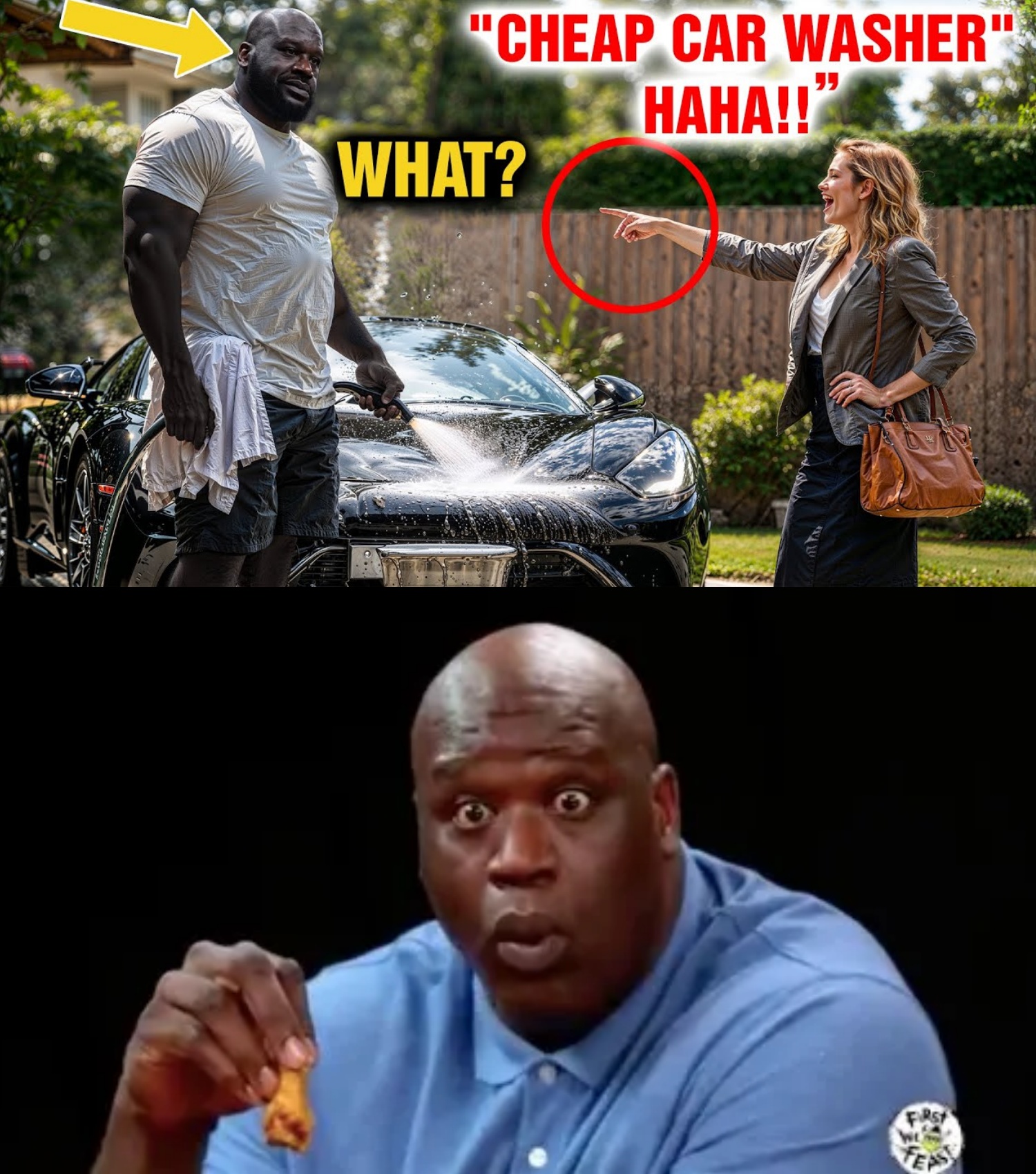 Big Shaq washing his car, neighbor mocks: 'Just a car washer!' The ...