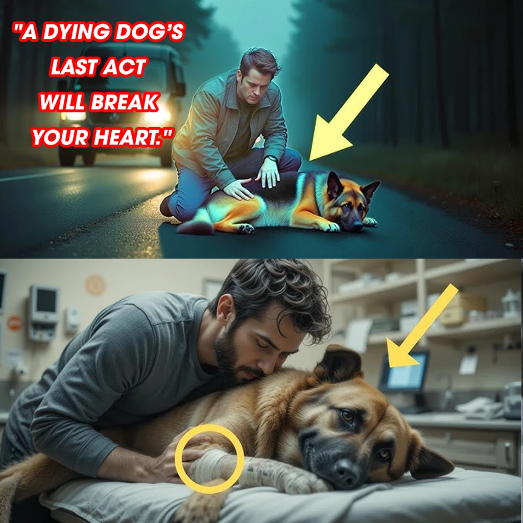 The dying German Shepherd, upon seeing its owner's tears, did something ...