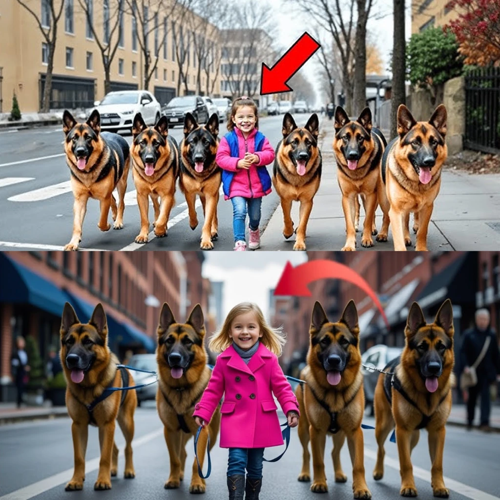 6 Trained K9 Dog Surround A Little Girl. But Her One Gesture Leaves ...
