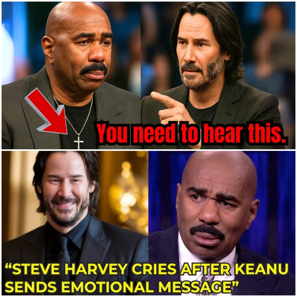 Talk show host Steve Harvey cries after emotional message from Keanu ...
