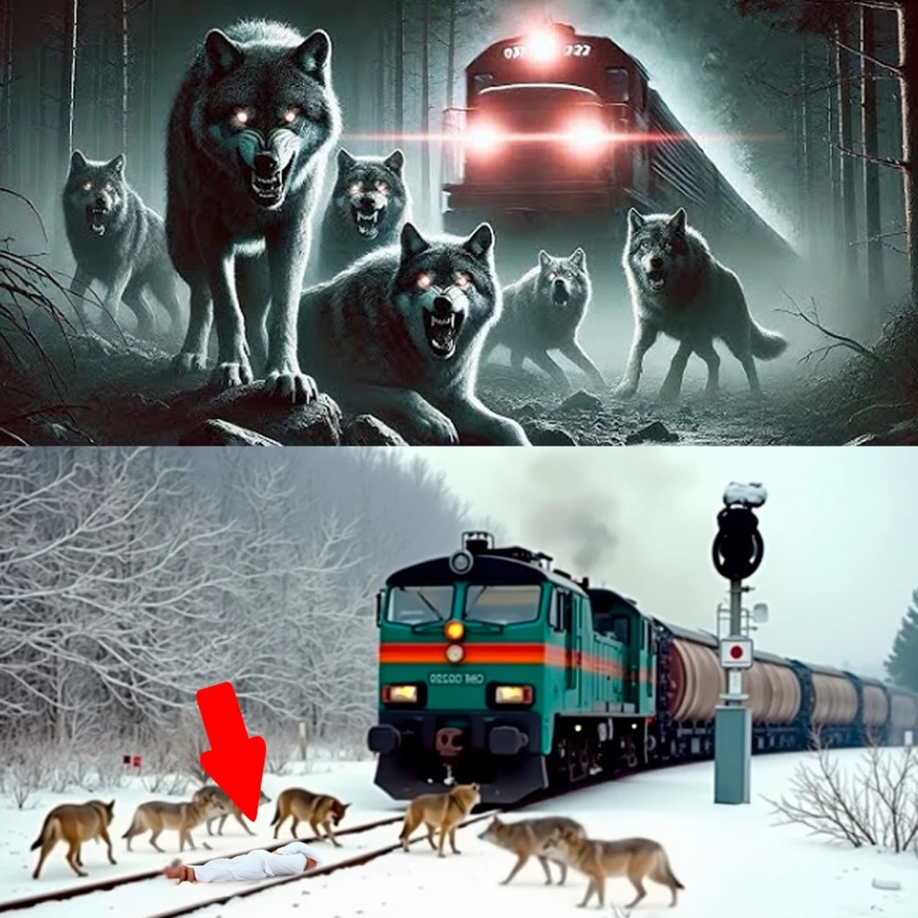 The wolf pack blocked the train's path... You won't believe who they ...