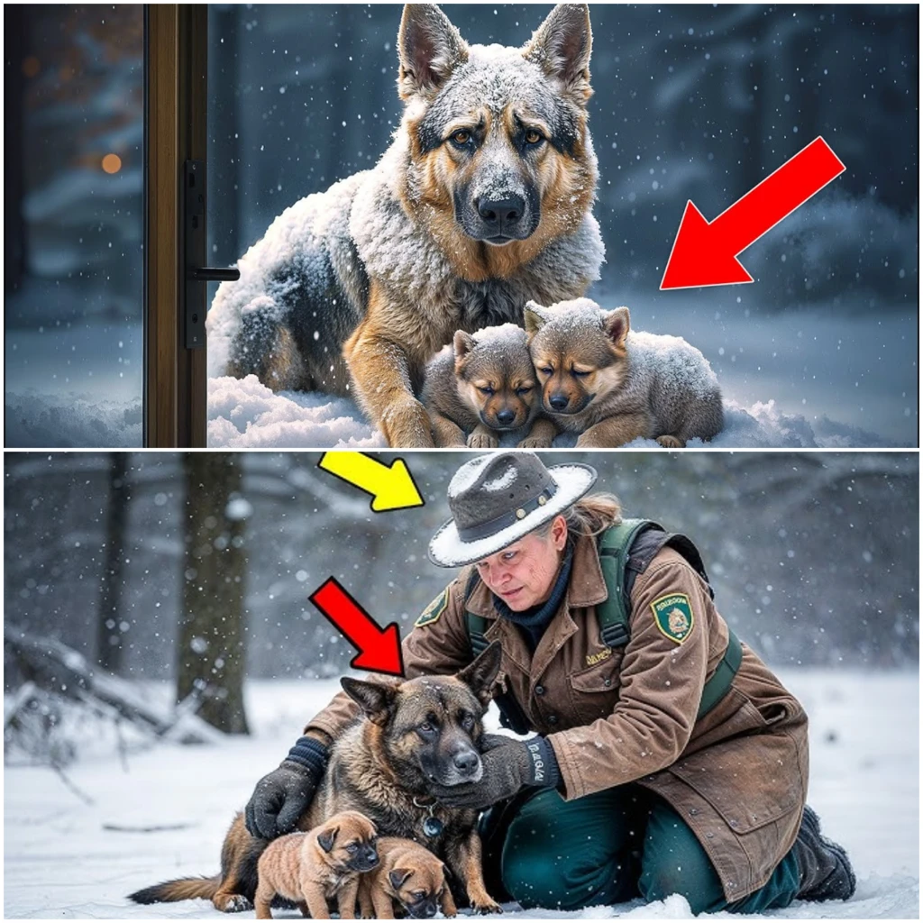 A Woman Found a Shivering K9 German Shepherd With Two Puppies—What She ...