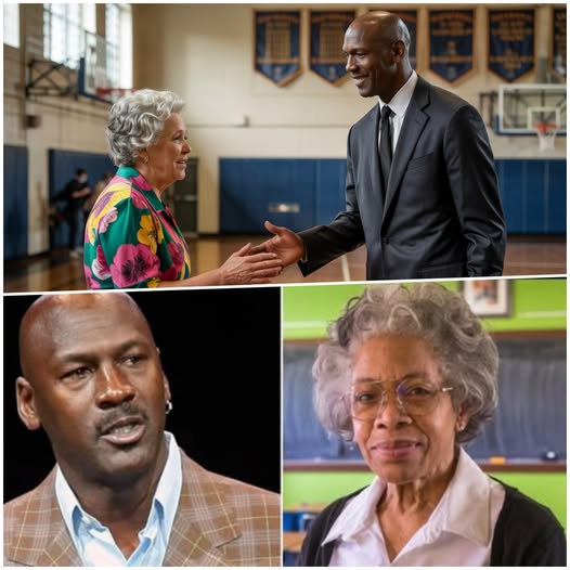 During Game Michael Jordan Spots His Old Teacher In The Crowd..His ...