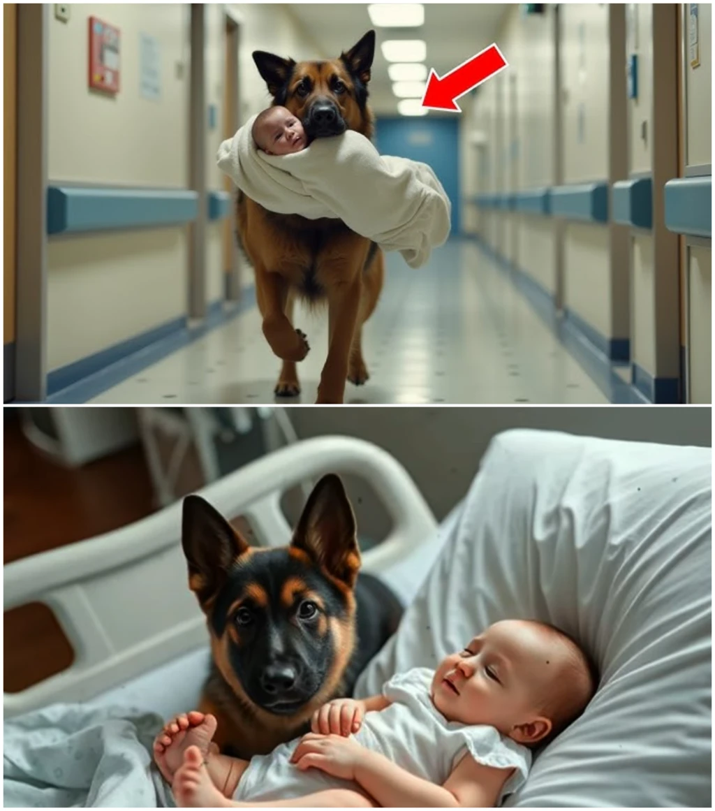 A K9 GERMAN SHEPHERD ARRIVES AT THE HOSPITAL WITH A BABY… THIS WILL ...