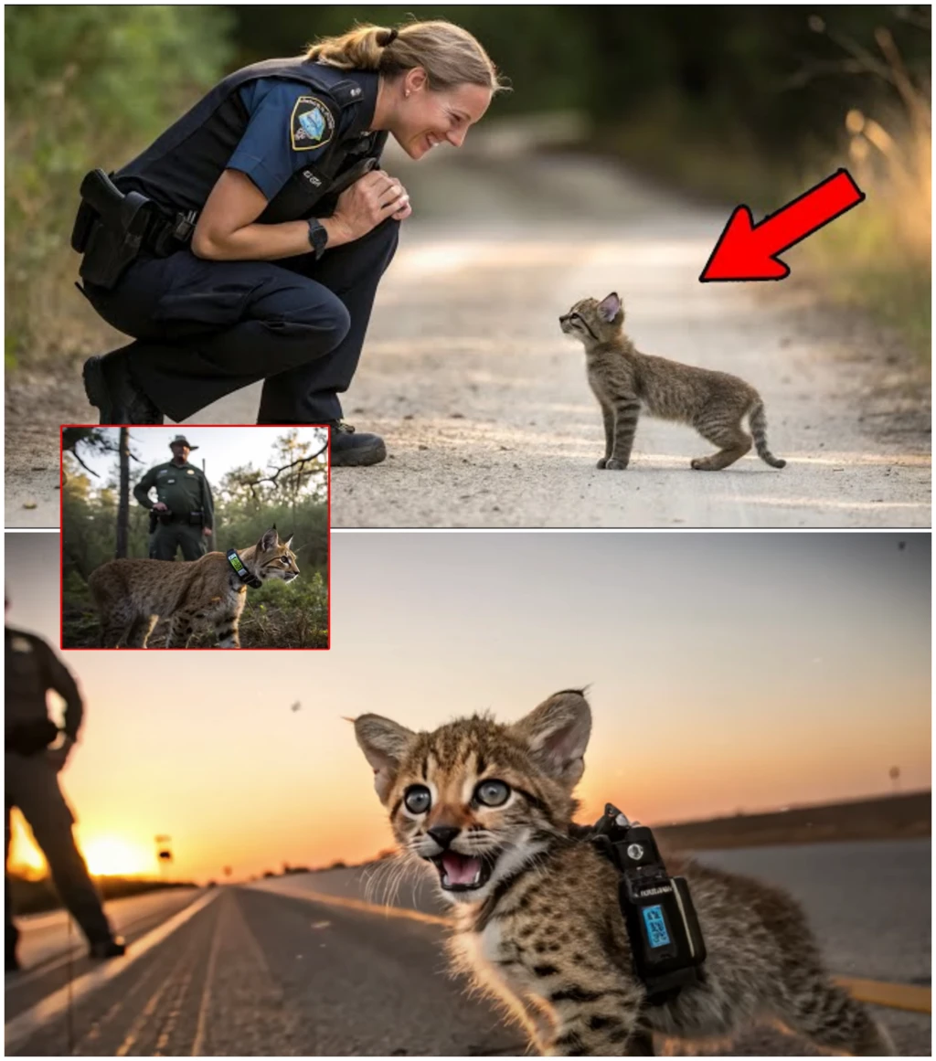 Tiny Bobcat Won’t Stop Chasing Officer For Help – When She Finds Out ...