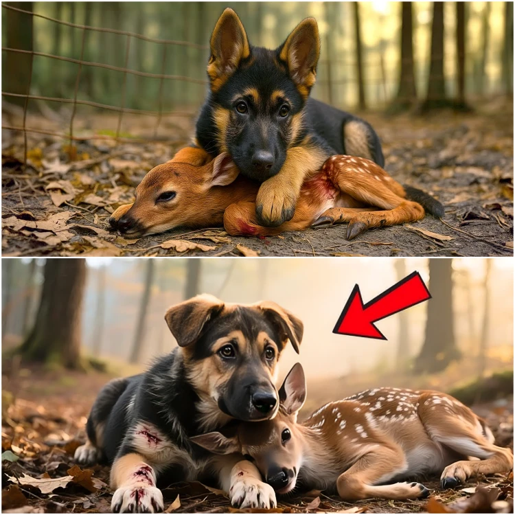 Wounded Puppy Refused to Leave the Dying Fawn — What He Did Next ...