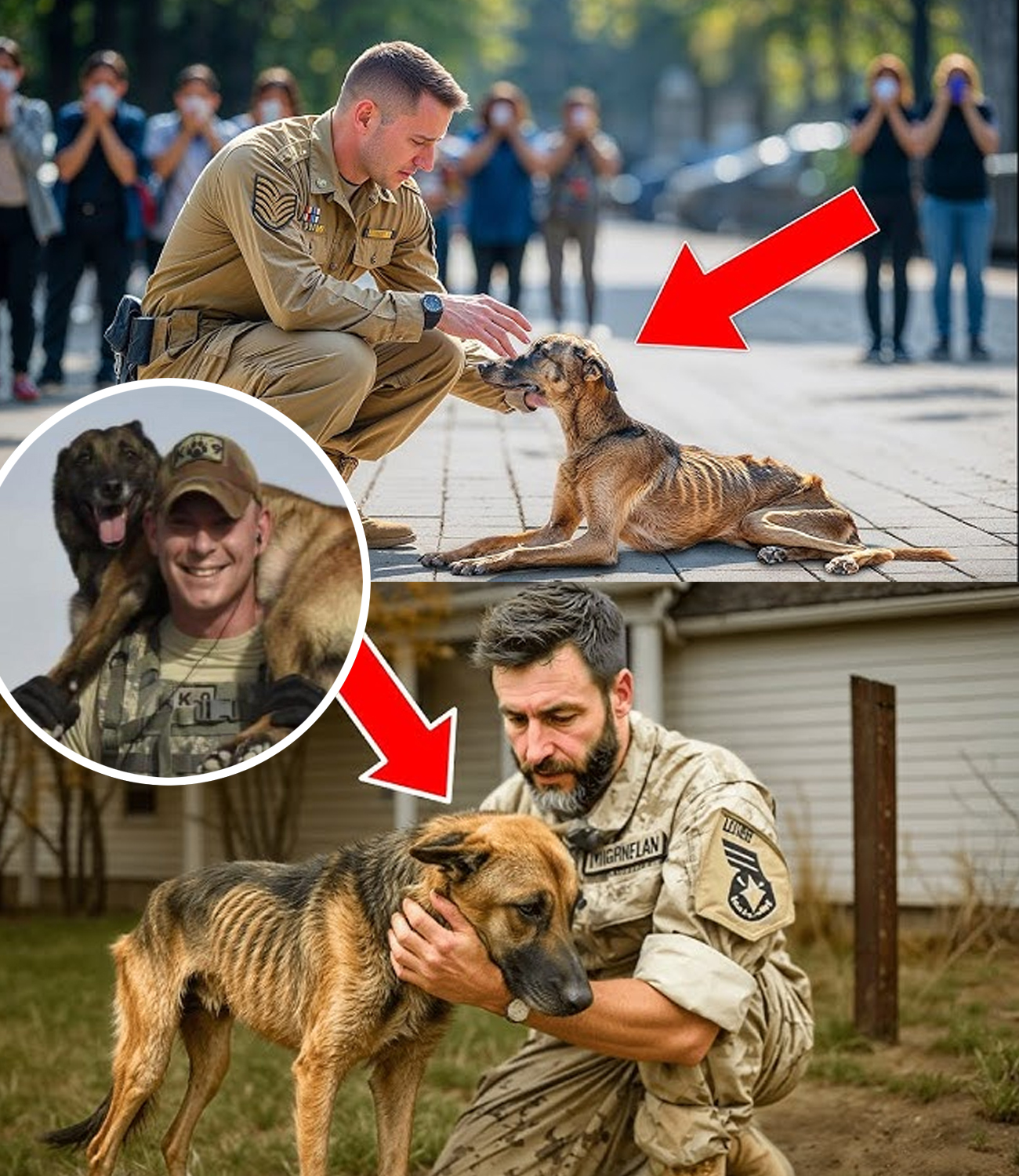 Soldier Finds His Retired K-9 Dog Starving on the Streets! What happens ...