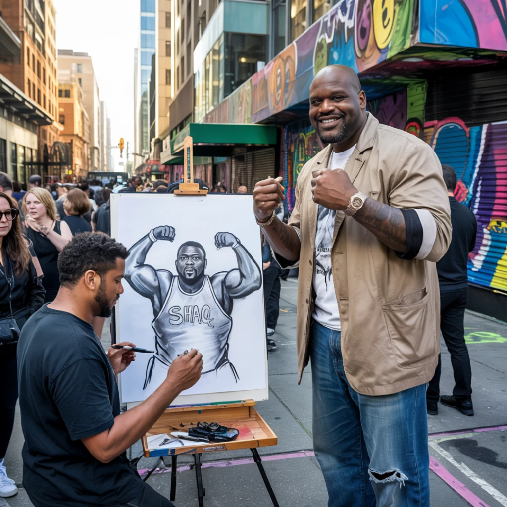 Shaquille O’Neal Notices a Street Artist Drawing Him – His Response Is ...