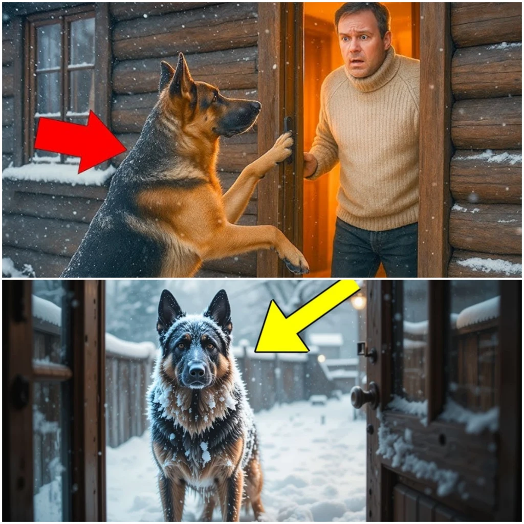 💝Frozen German Shepherd Begs Man to Enter the House He's Shocked by ...