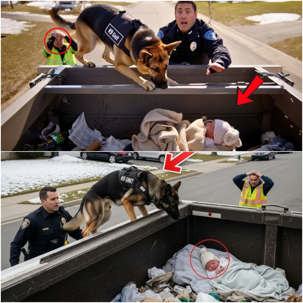 K9 Dog Barked at Garbage Truck — What They Found Inside Saved a Baby’s ...