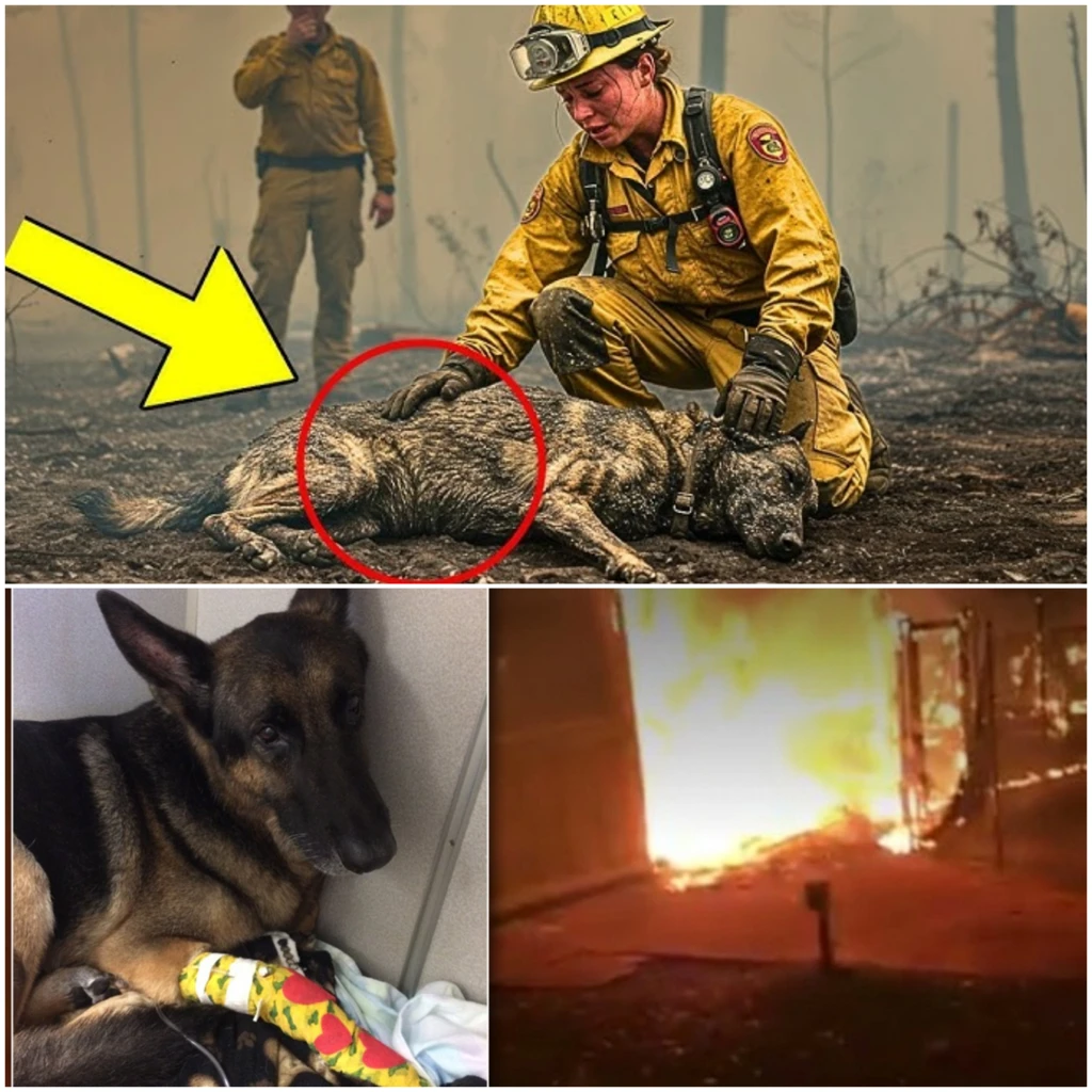 K9 GERMAN SHEPHERD Found Covered in Ash After Wildfire — What He Did ...