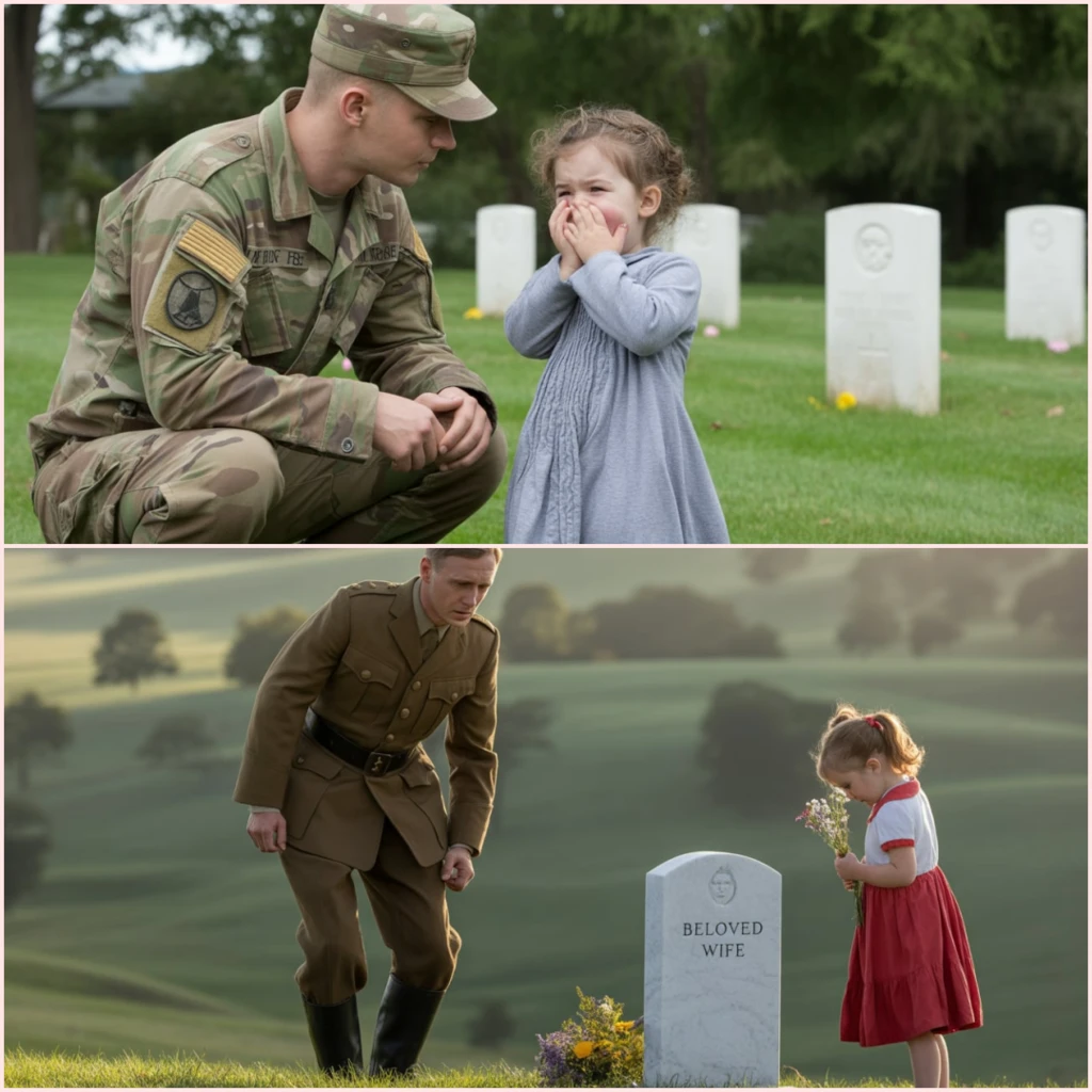 A Soldier Froze When He Saw A Little Girl Crying At His Wife’s Grave ...