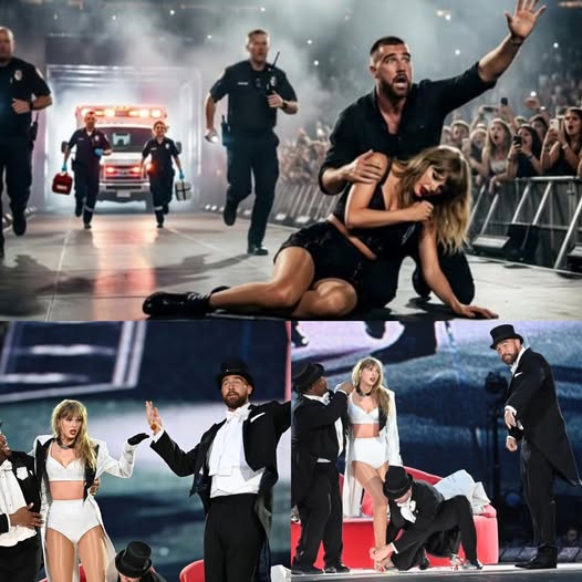 Panic on stage! Travis Kelce rushes to save Taylor Swift after a sudden ...